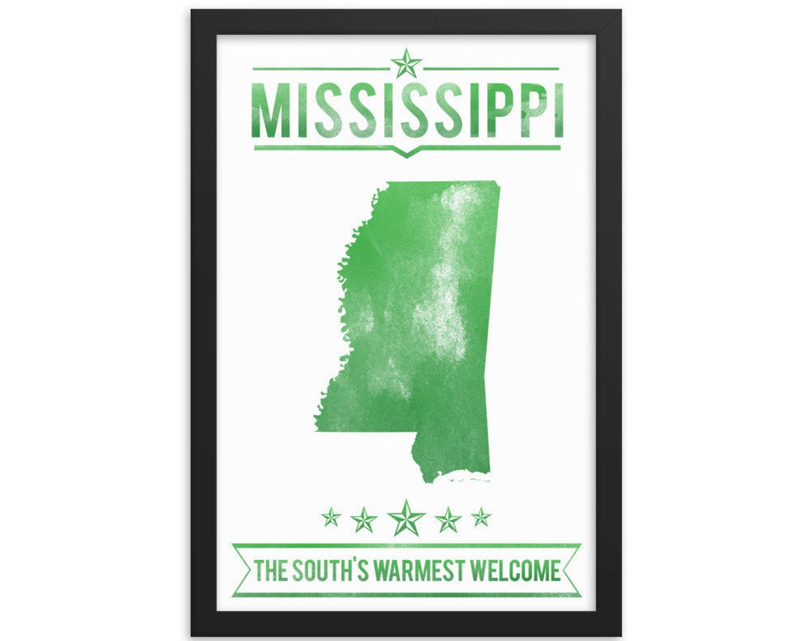 MISSISSIPPI State Typography Print Typography Poster | Etsy