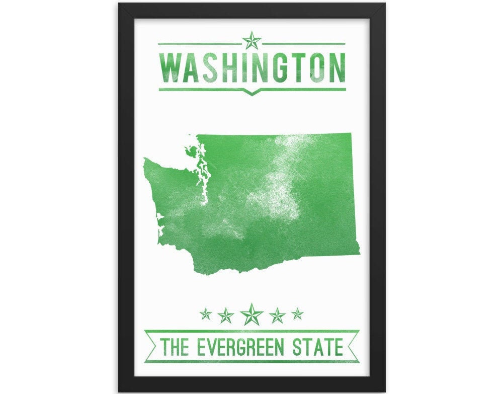 WASHINGTON State Typography Print, Typography Poster, Washington Poster ...