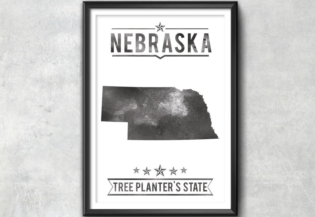 NEBRASKA State Typography Print, Typography Poster, Nebraska Poster ...