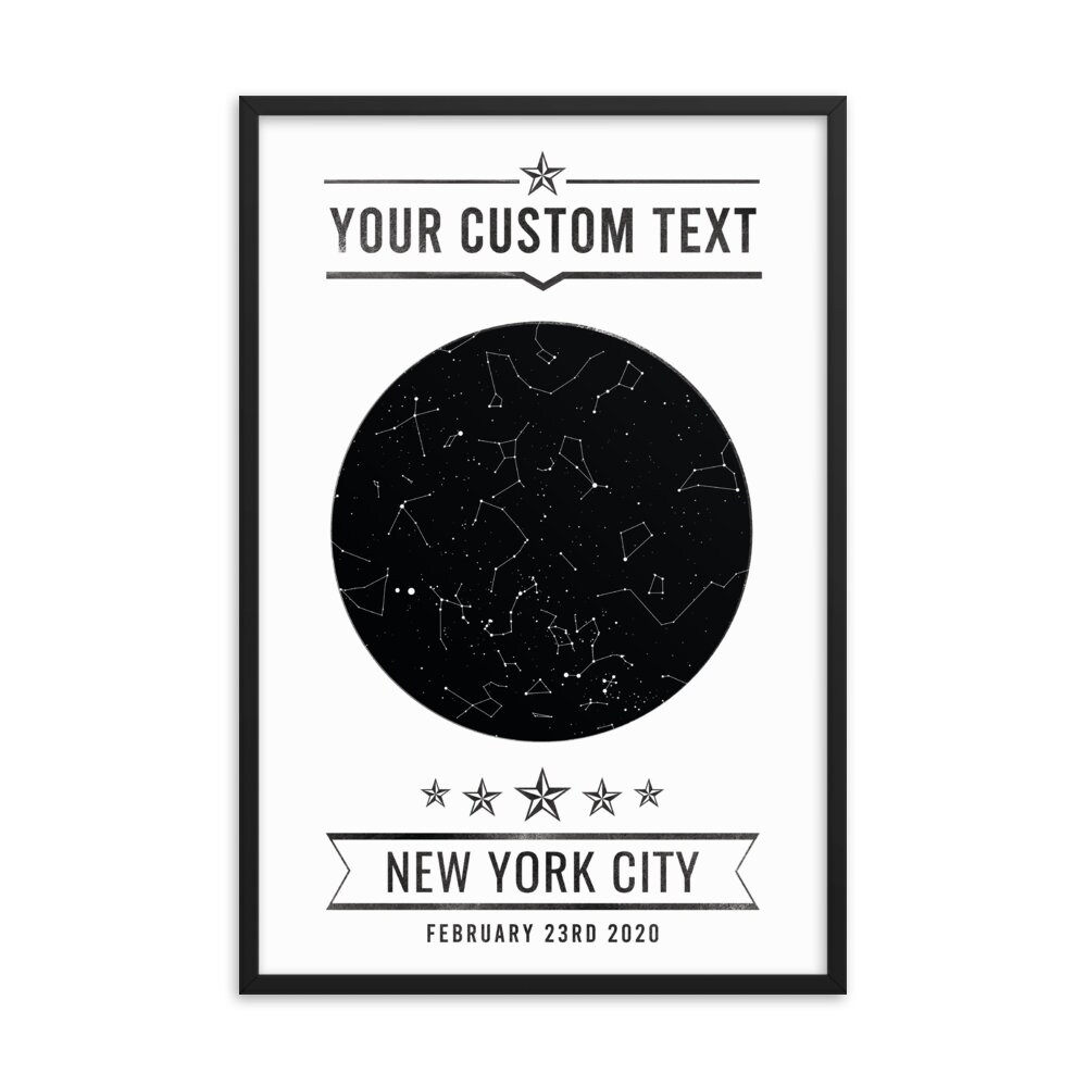 CUSTOM STAR MAP Star Map Wall Art Star Map Art Map Art Map | Etsy
