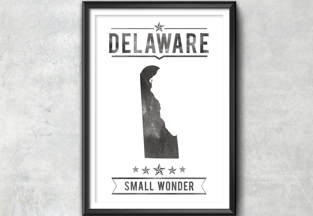 DELAWARE State Typography Print, Typography Poster, Delaware Poster ...