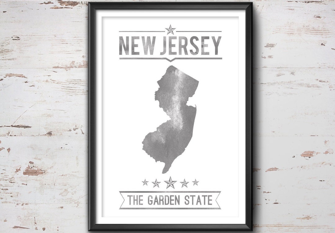 NEW JERSEY State Typography Print Typography Poster New - Etsy