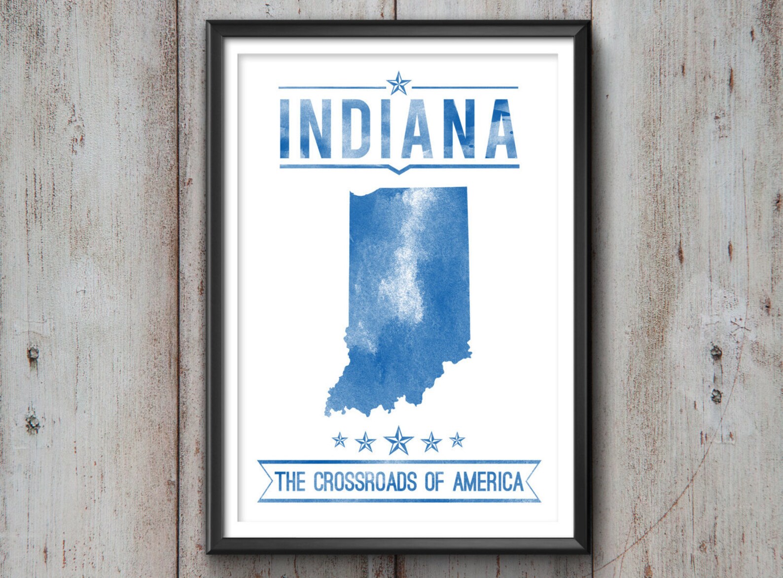 INDIANA State Typography Print Typography Poster Indiana - Etsy