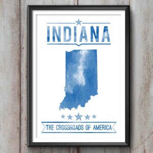 INDIANA State Typography Print, Typography Poster, Indiana Poster ...