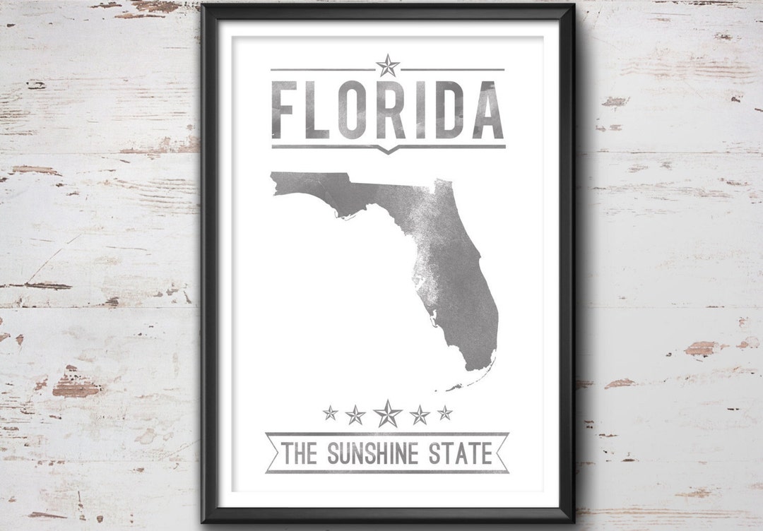 FLORIDA State Typography Print, Typography Poster, Florida Poster ...