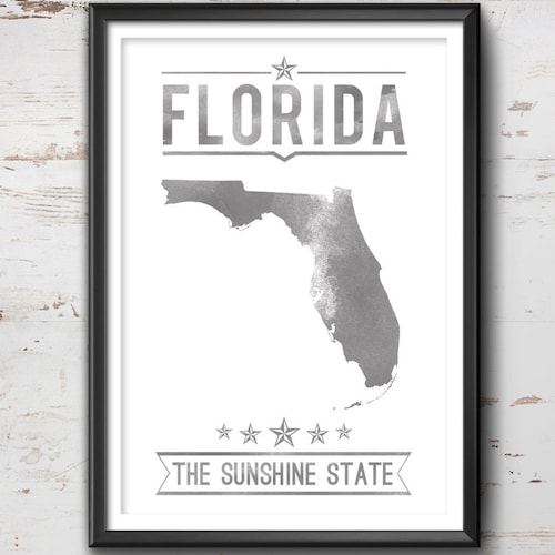 FLORIDA State Typography Print Typography Poster Florida | Etsy