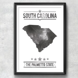SOUTH CAROLINA State Typography Print Poster South Carolina - Etsy