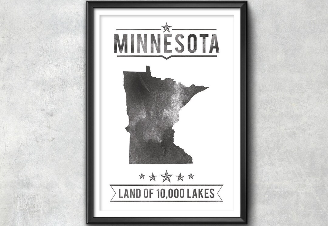 MINNESOTA State Typography Print Typography Poster Minnesota - Etsy