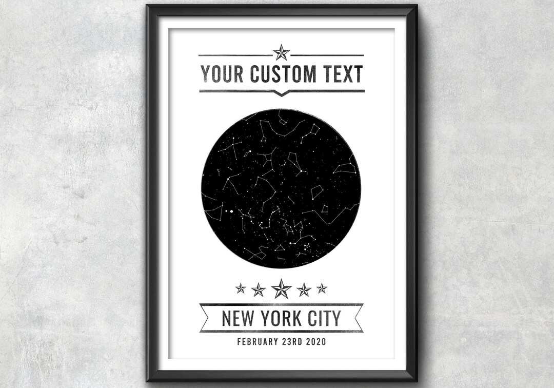 CUSTOM STAR MAP, Star Map Wall Art, Star Map Art, Map Art, Map Print ...