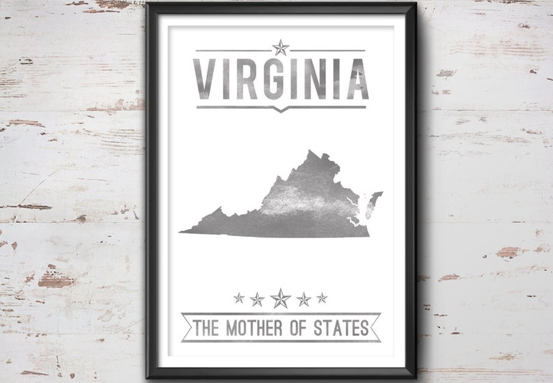 VIRGINIA State Typography Print Typography Poster Virginia - Etsy