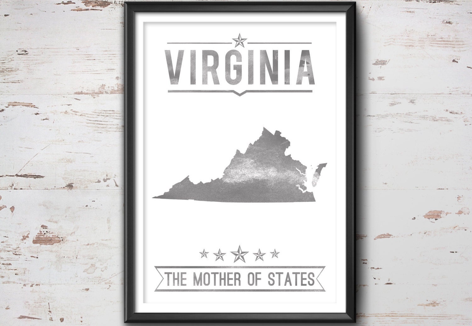 VIRGINIA State Typography Print Typography Poster Virginia - Etsy