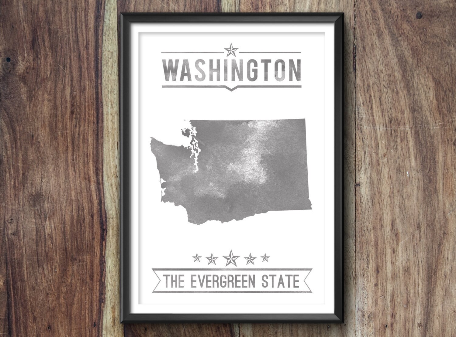 WASHINGTON State Typography Print Typography Poster | Etsy