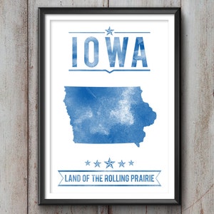IOWA State Typography Print Typography Poster Iowa Poster - Etsy