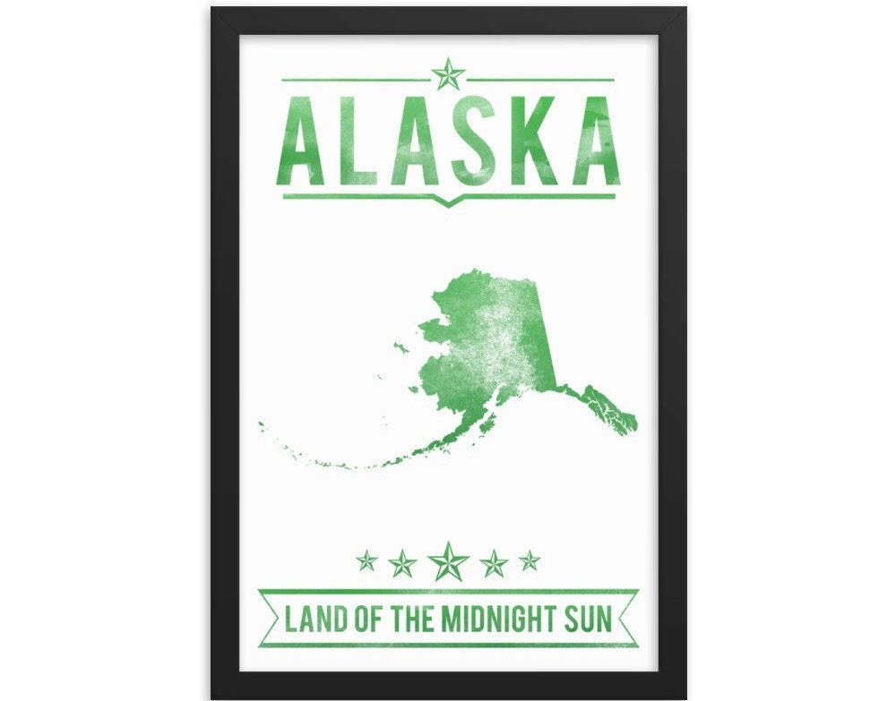 ALASKA State Typography Print Typography Poster Alaska | Etsy