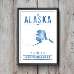 ALASKA State Typography Print, Typography Poster, Alaska Poster, Alaska ...