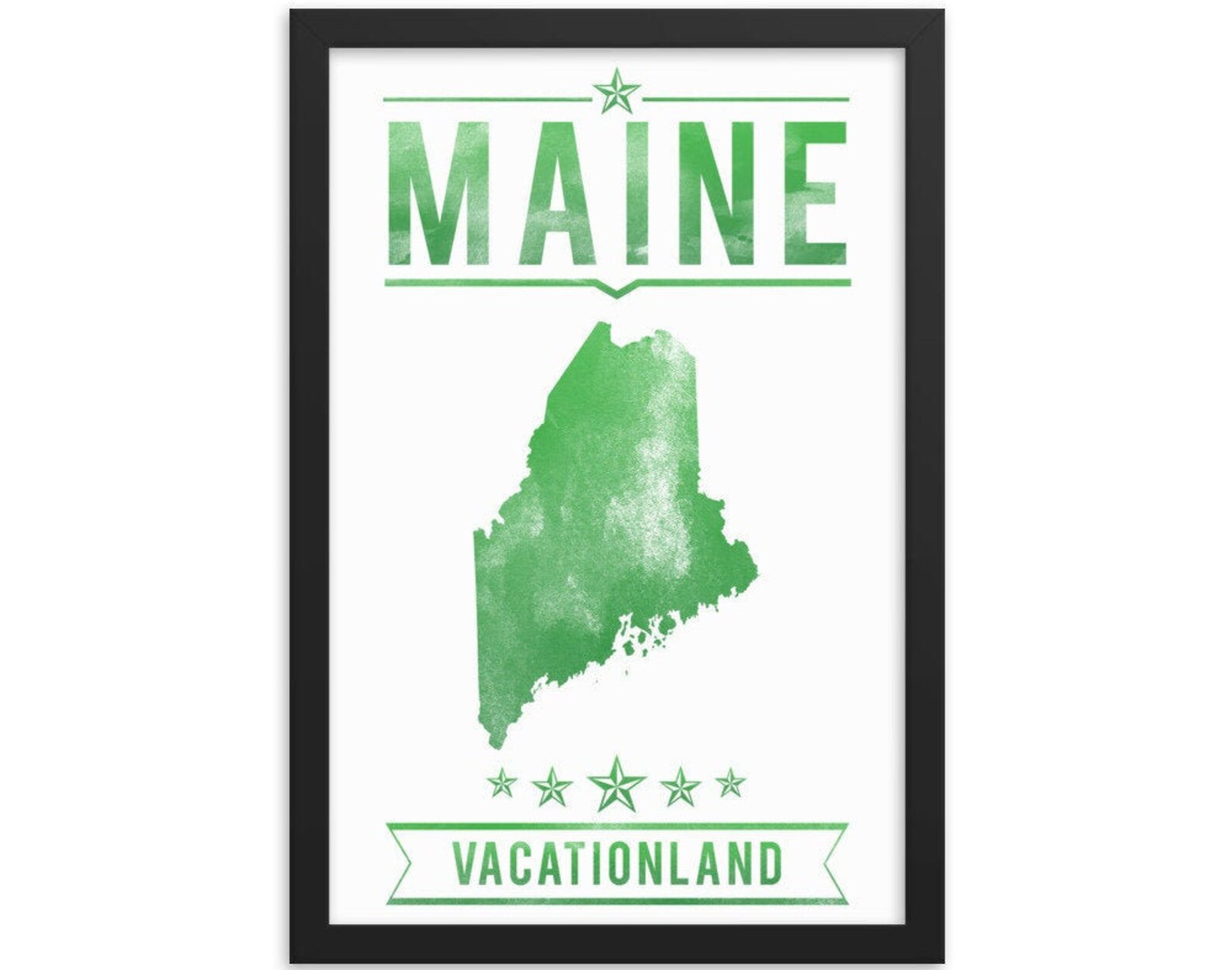 MAINE State Typography Print Typography Poster Maine Poster | Etsy