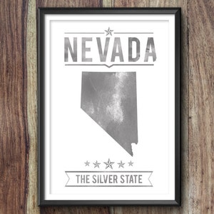 NEVADA State Typography Print Typography Poster Nevada - Etsy