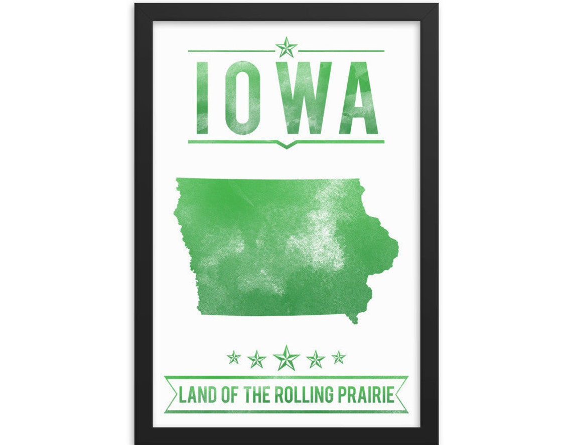 IOWA State Typography Print Typography Poster Iowa Poster | Etsy