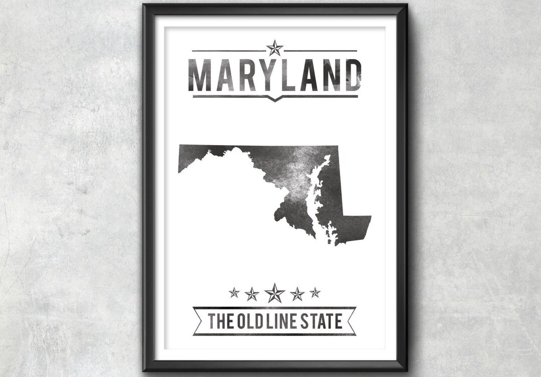 MARYLAND State Typography Print, Typography Poster, Maryland Poster ...