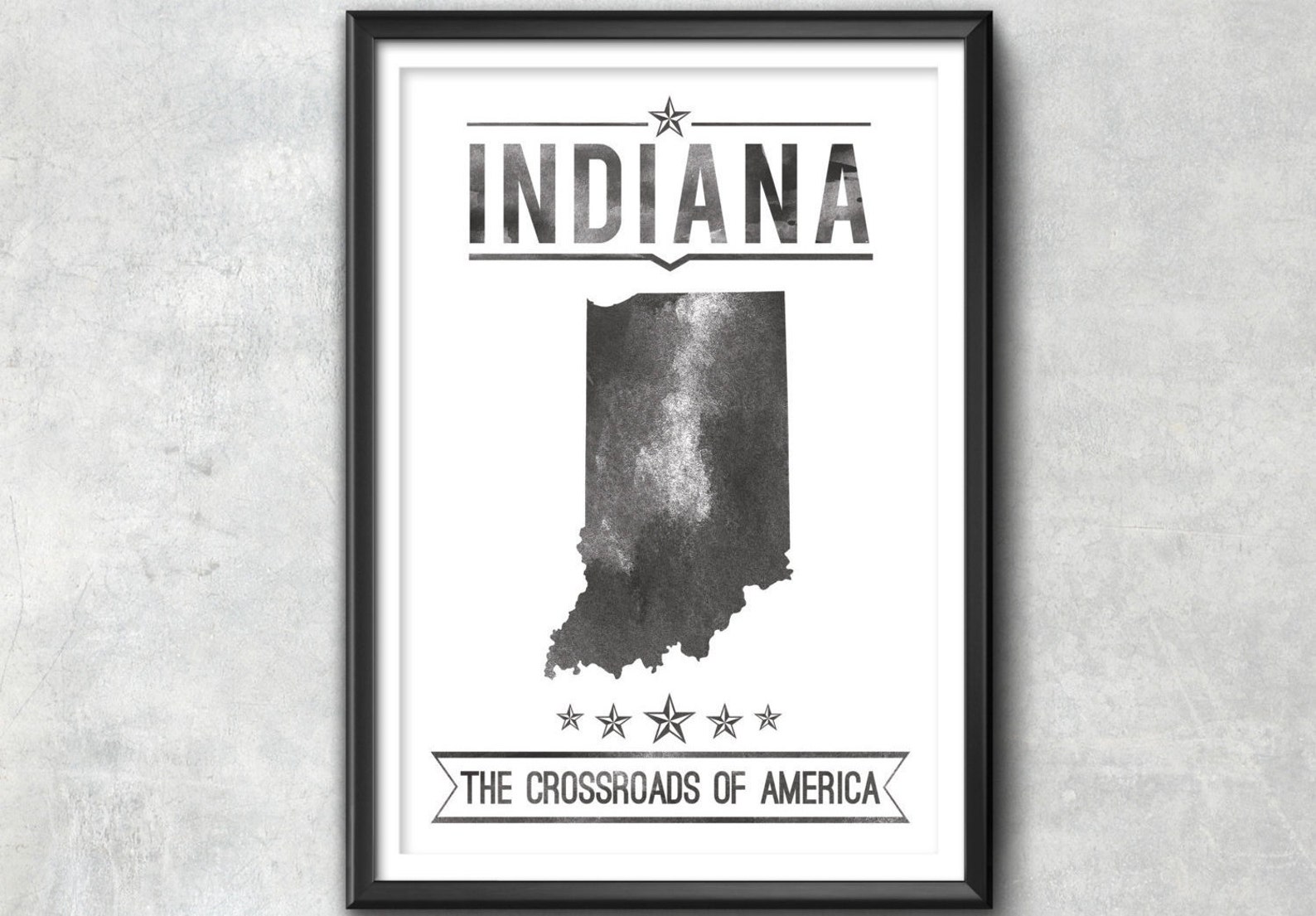 INDIANA State Typography Print Typography Poster Indiana - Etsy