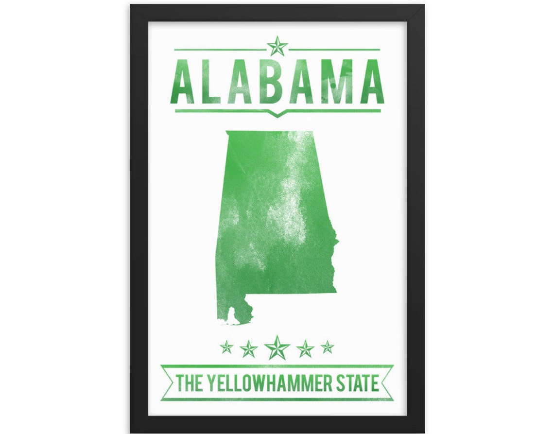 ALABAMA State Typography Print Typography Poster Alabama | Etsy