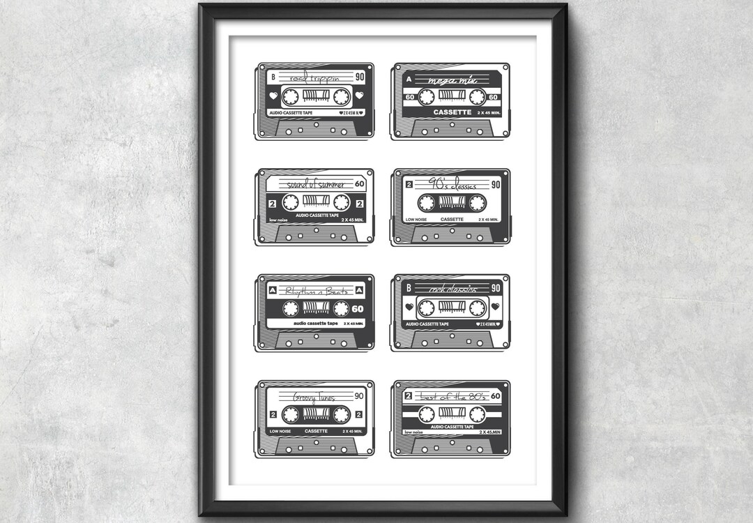 RETRO MIXTAPE PRINT, Mixtape Poster, Mixtape Art, Mixtape Gift, Mixtape ...