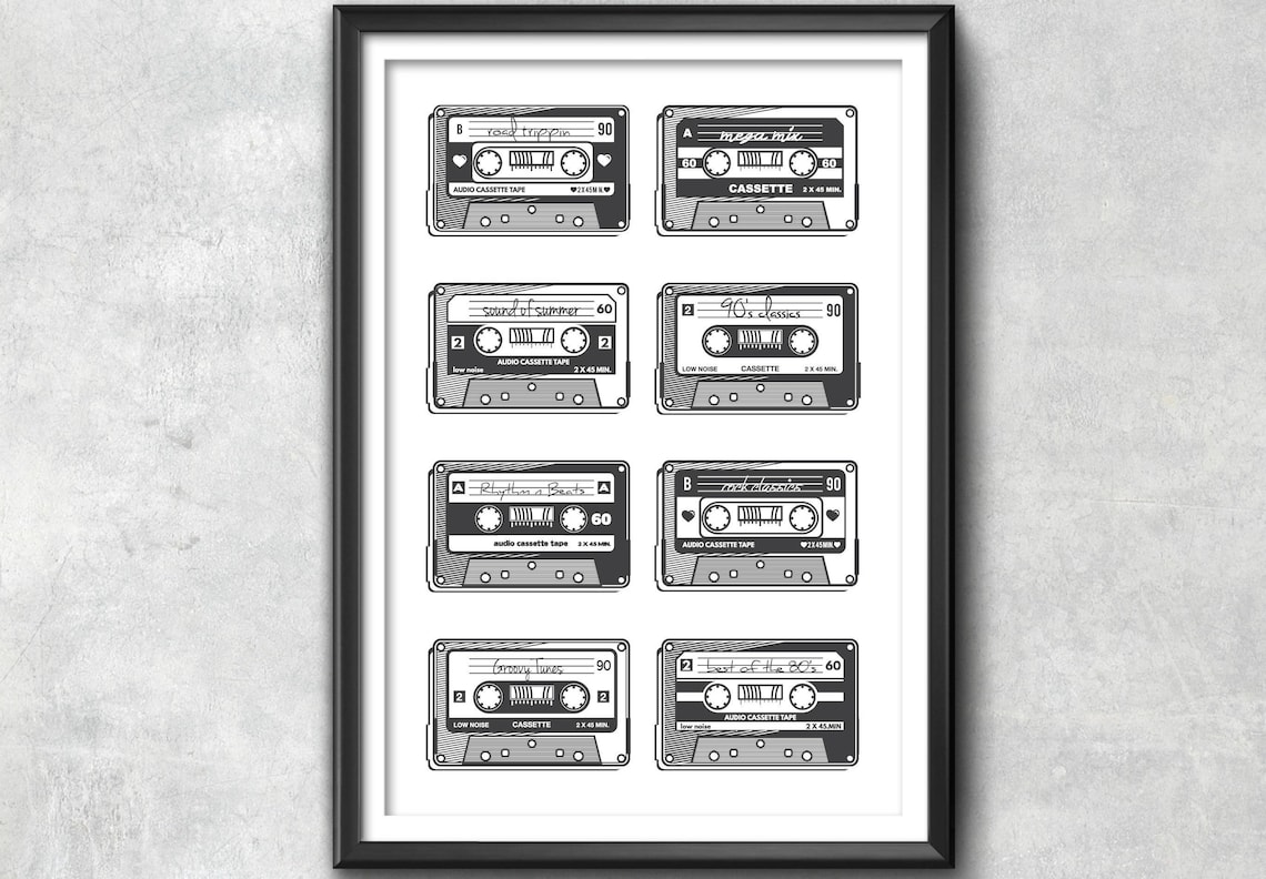 RETRO MIXTAPE PRINT Mixtape Poster Mixtape Art Mixtape - Etsy