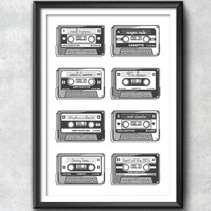 RETRO MIXTAPE PRINT, Mixtape Poster, Mixtape Art, Mixtape Gift, Mixtape ...