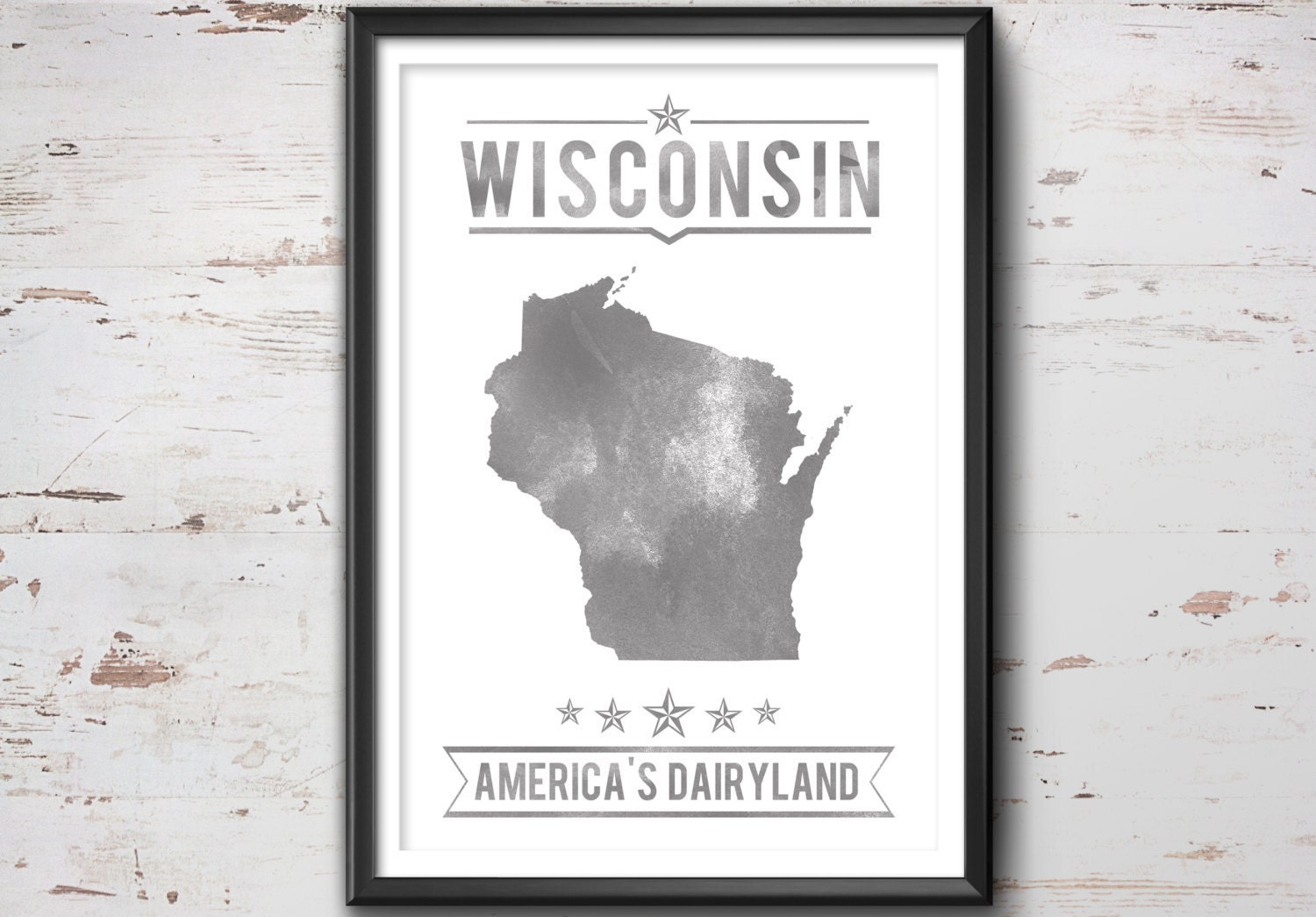 WISCONSIN State Typography Print Typography Poster Wisconsin - Etsy