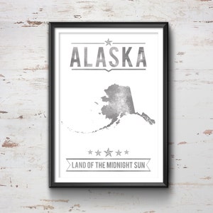 ALASKA State Typography Print, Typography Poster, Alaska Poster, Alaska ...