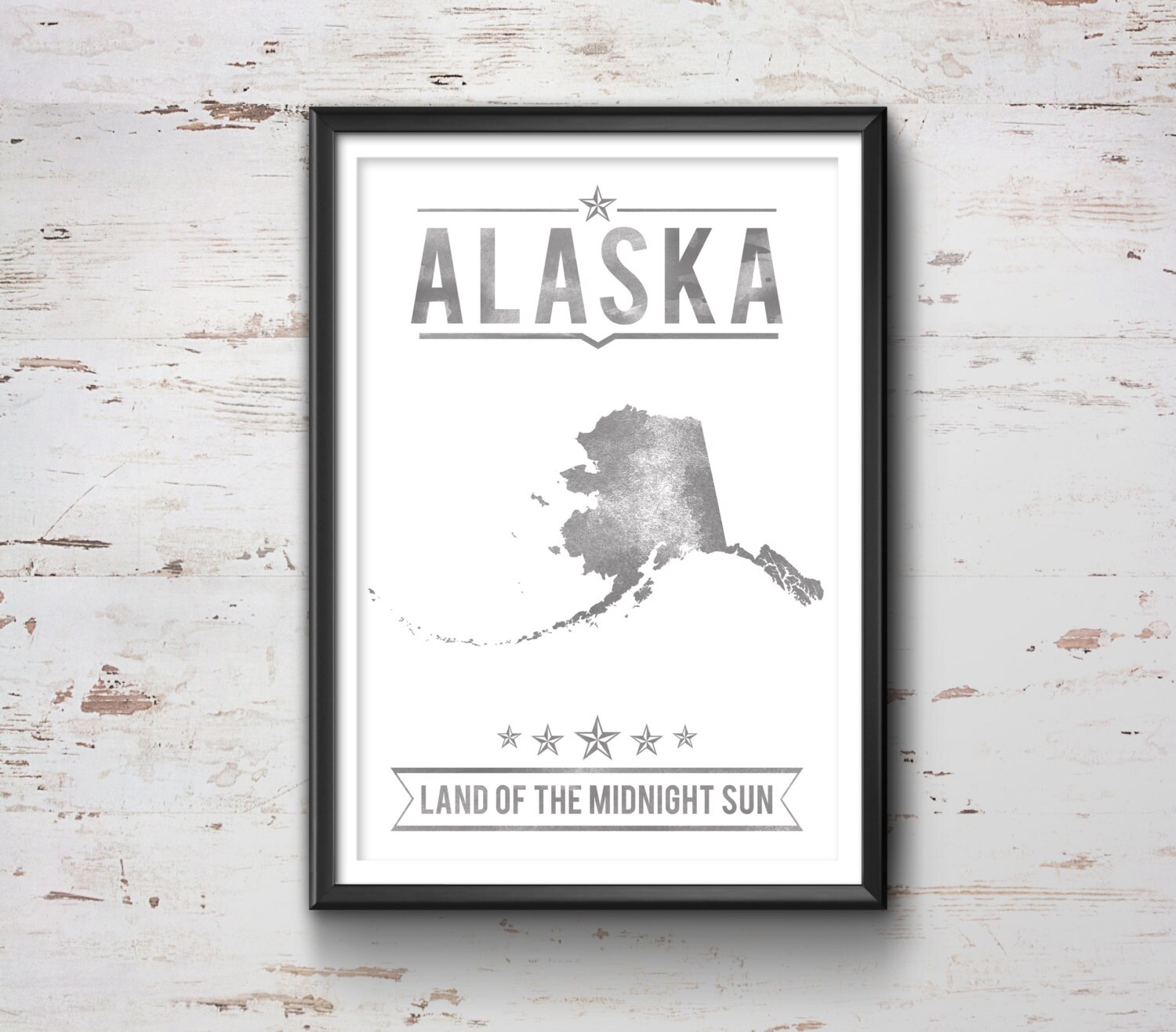 ALASKA State Typography Print Typography Poster Alaska | Etsy