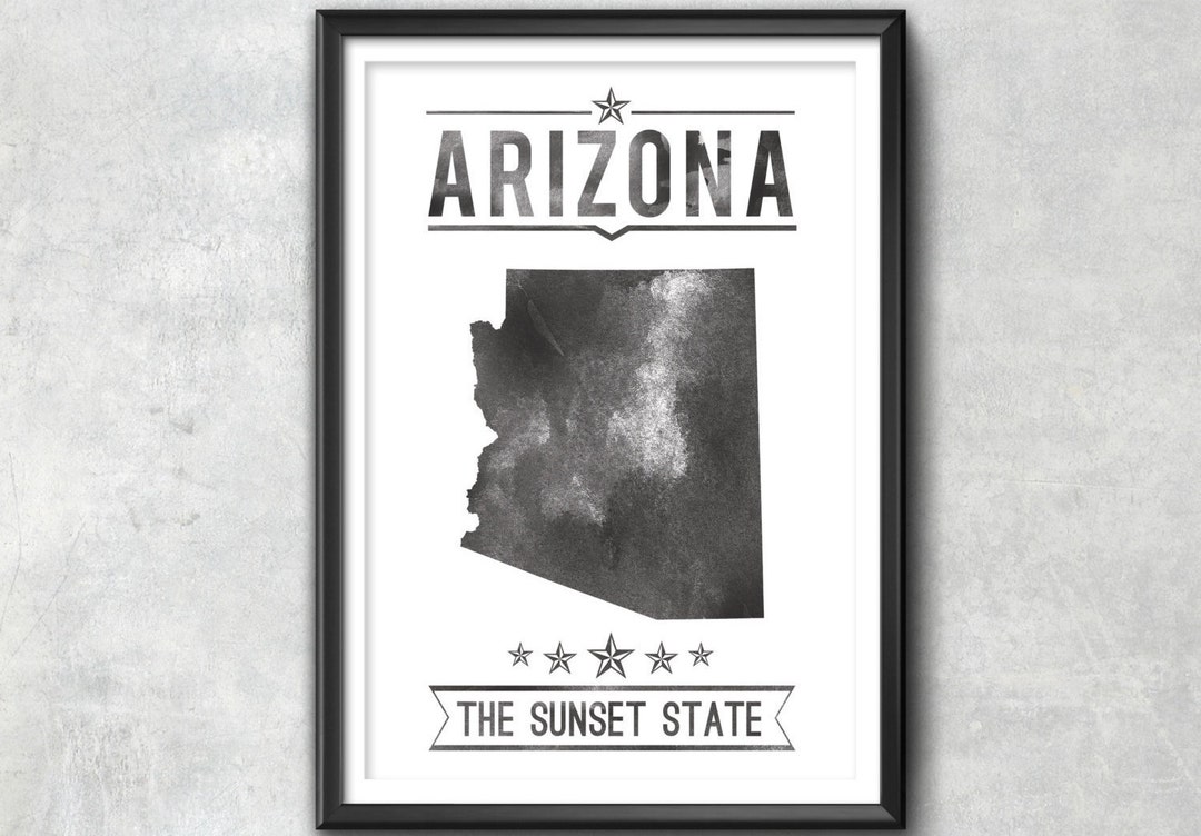 ARIZONA State Typography Print, Typography Poster, Arizona Poster ...