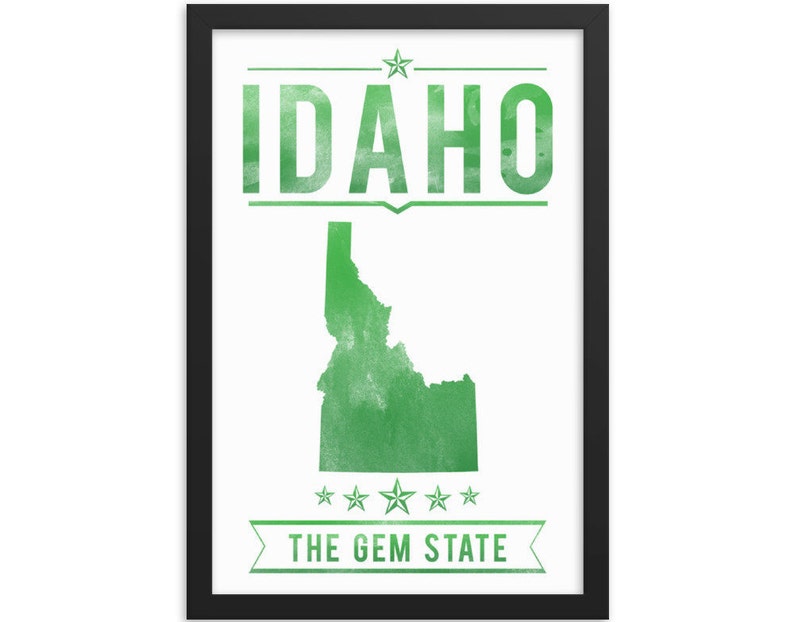 IDAHO State Typography Print Typography Poster Idaho Poster | Etsy