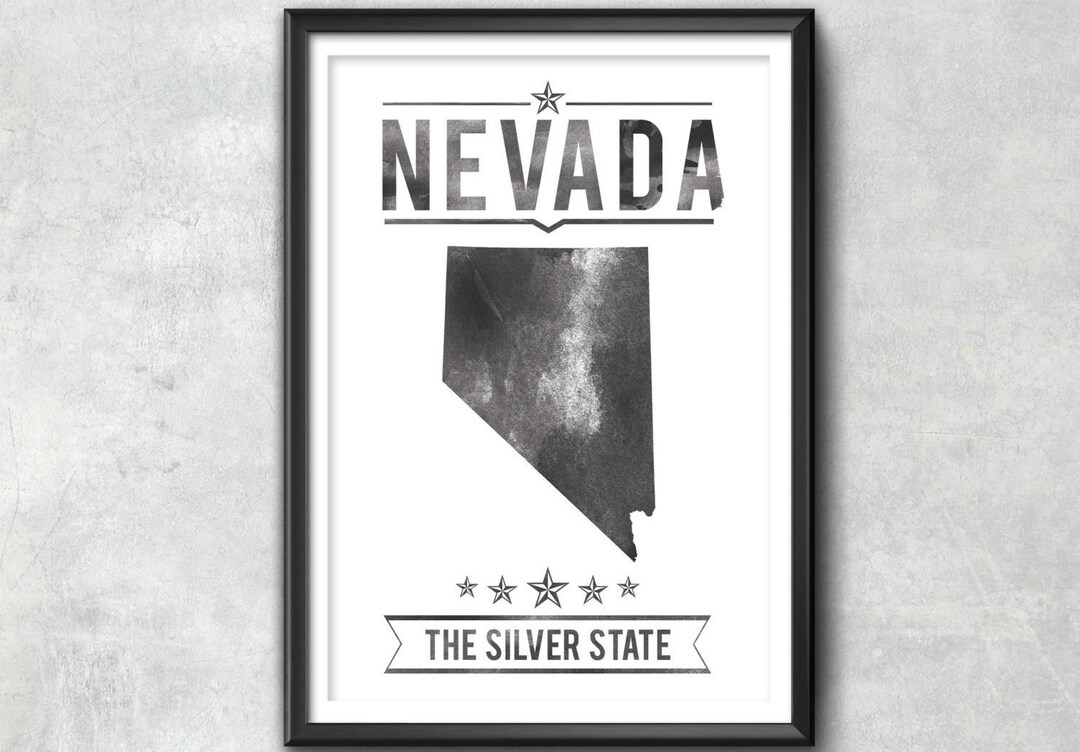 NEVADA State Typography Print Typography Poster Nevada - Etsy