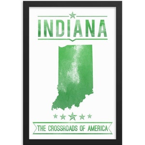 INDIANA State Typography Print, Typography Poster, Indiana Poster ...