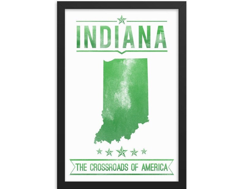INDIANA State Typography Print Typography Poster Indiana - Etsy