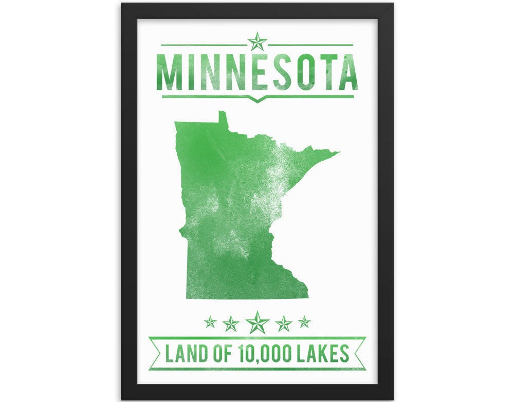 MINNESOTA State Typography Print Typography Poster Minnesota - Etsy