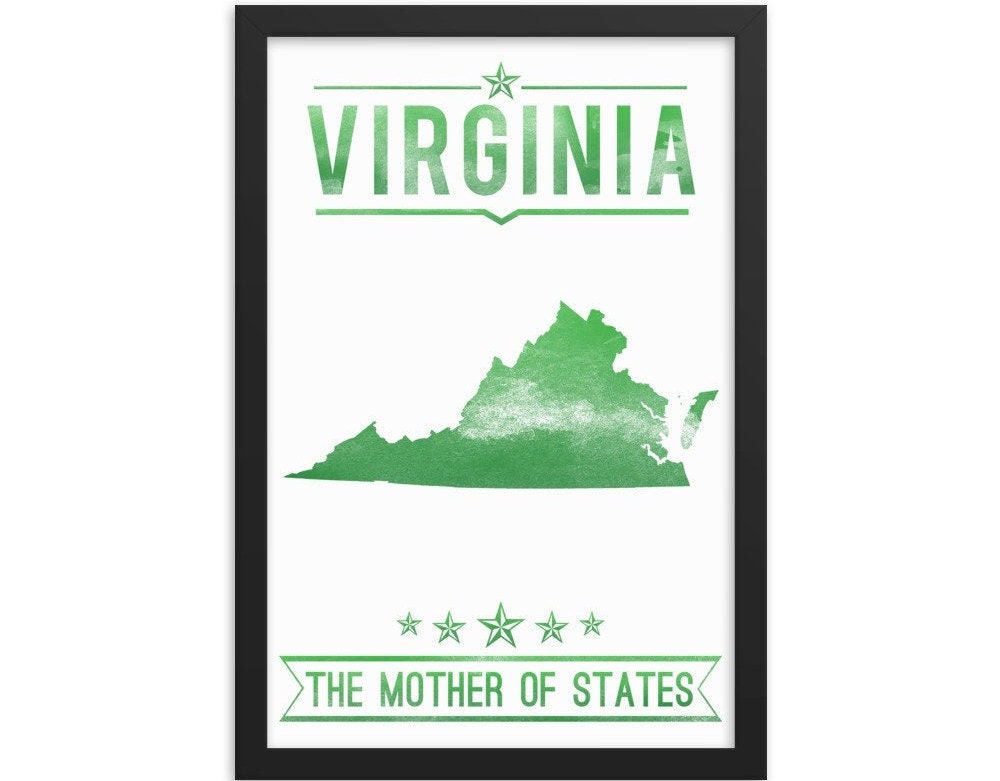 VIRGINIA State Typography Print Typography Poster Virginia - Etsy