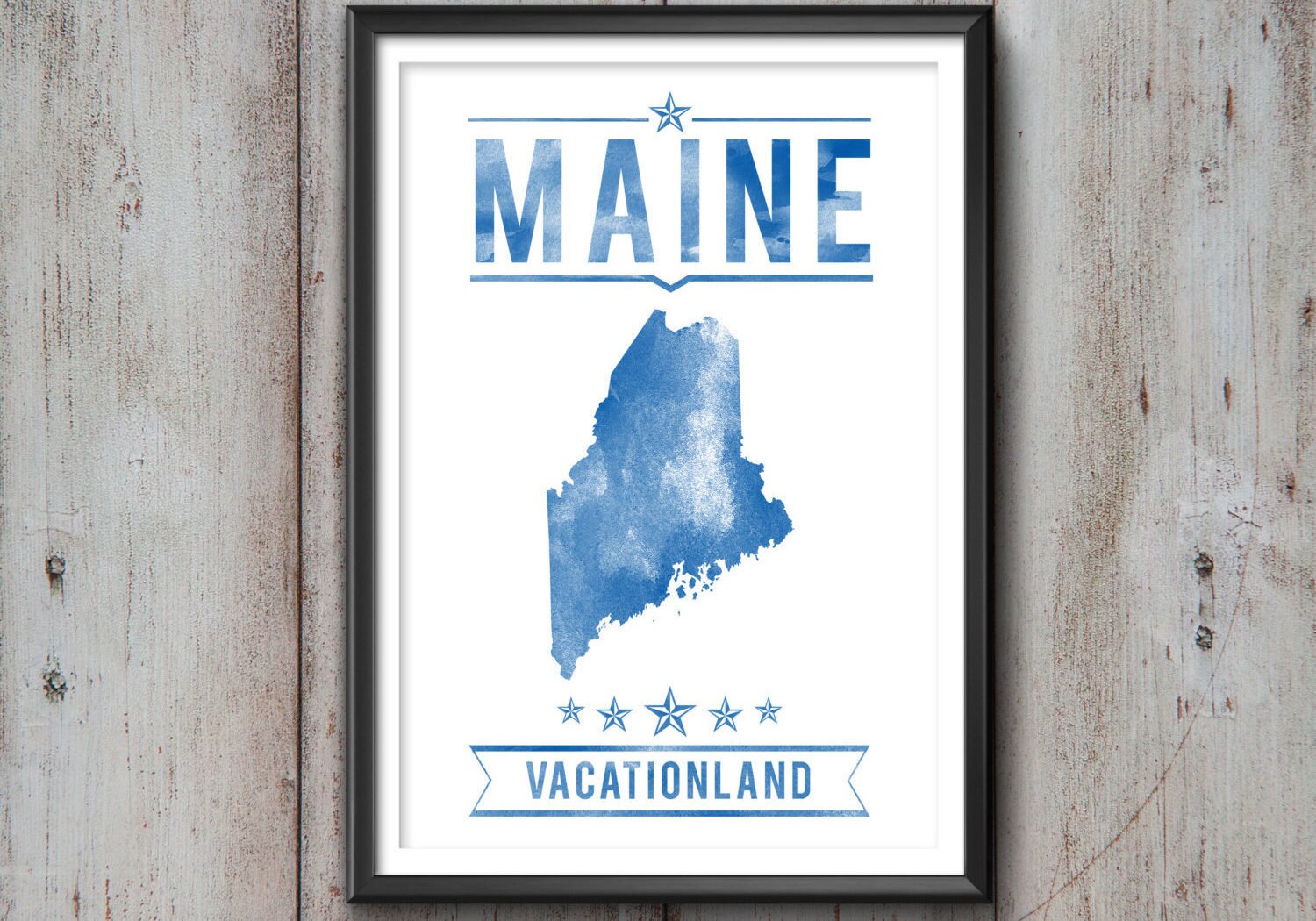 MAINE State Typography Print Typography Poster Maine Poster | Etsy
