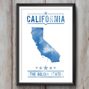 CALIFORNIA State Typography Print, California Wall Art, Typography ...