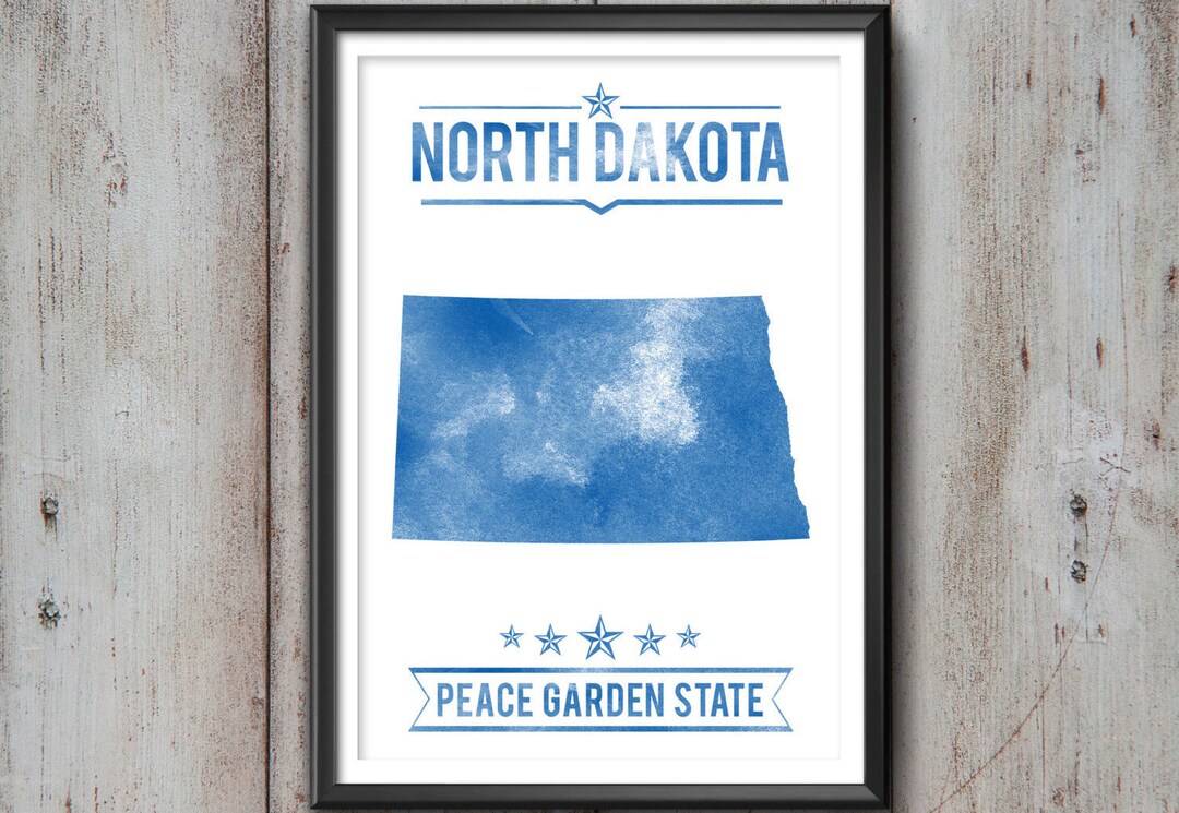 NORTH DAKOTA State Typography Print, Typography Poster, North Dakota ...
