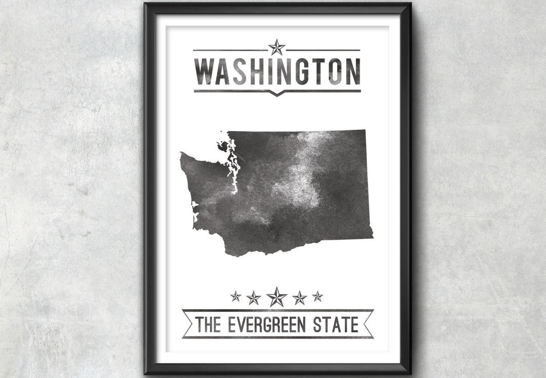 WASHINGTON State Typography Print, Typography Poster, Washington Poster ...