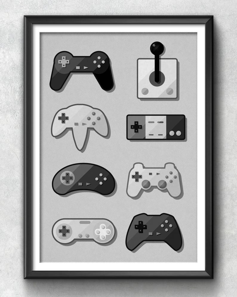 GAME PAD PRINT Gamer Gift Gaming Poster Gaming Art Gaming - Etsy