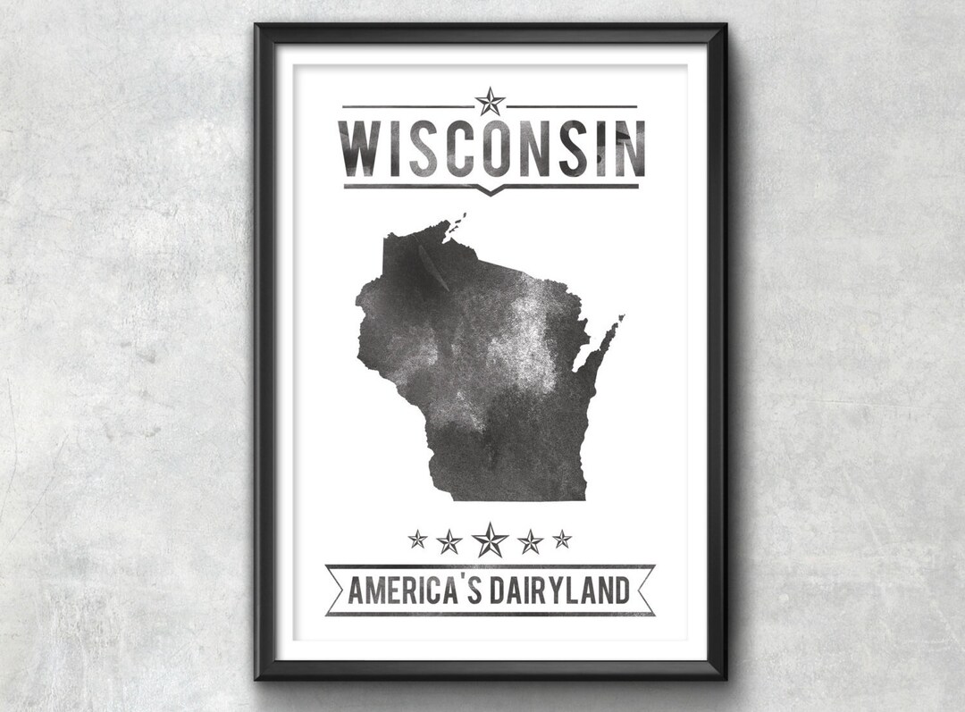 WISCONSIN State Typography Print, Typography Poster, Wisconsin Poster ...