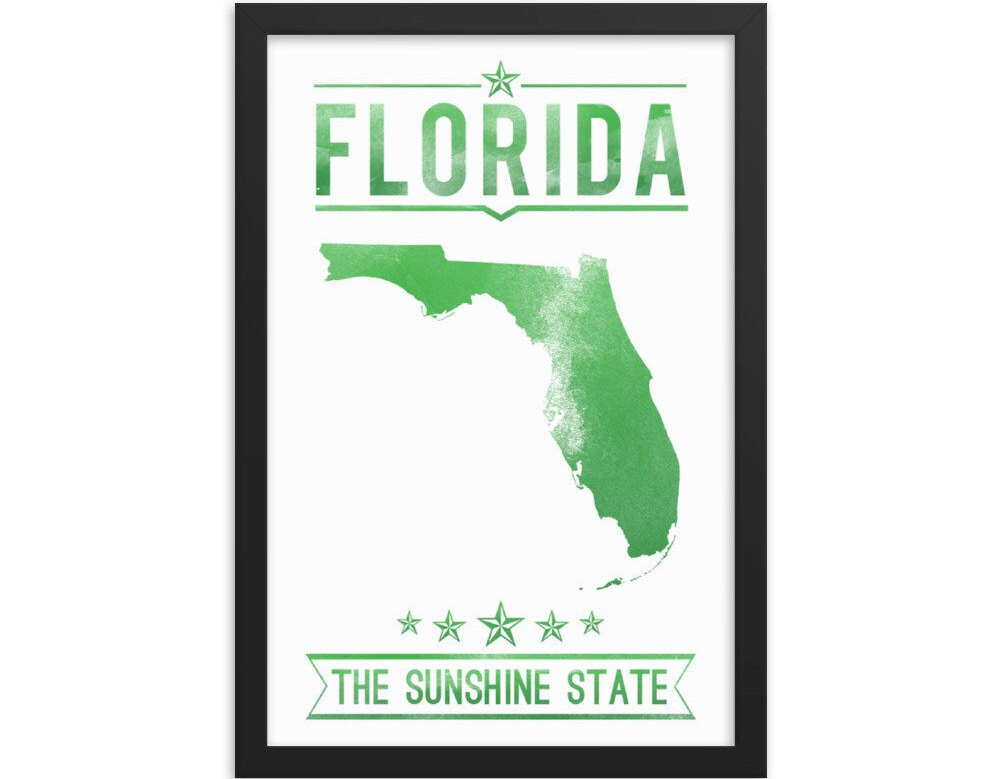 FLORIDA State Typography Print Typography Poster Florida | Etsy