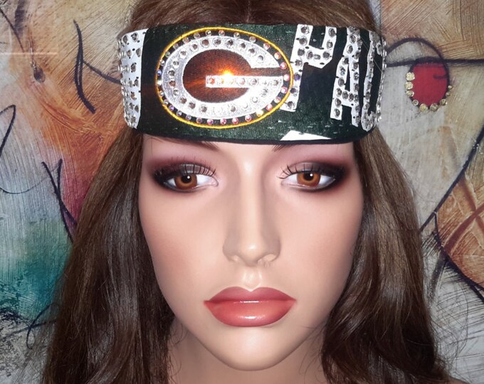 Green Bay Football Packers Crystals Custom Blinged Out Headband - Etsy
