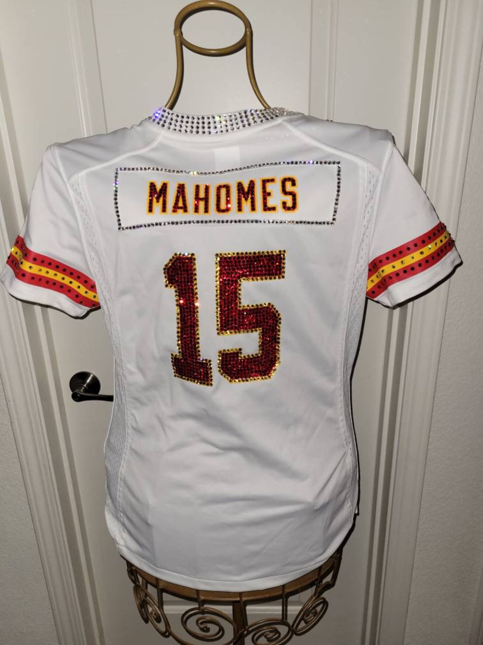 Kansas City Football Custom Crystal Bling Service jersey is a Display ...