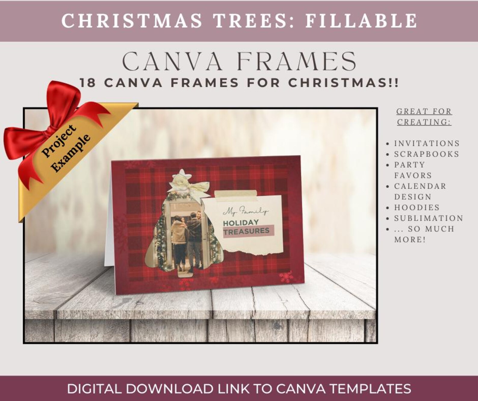 18 Fillable Canva Christmas Tree Frames Perfect for Holiday Cards ...