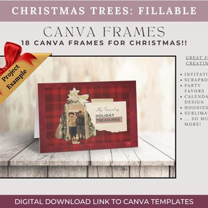 18 Fillable Canva Christmas Tree Frames Perfect for Holiday Cards ...
