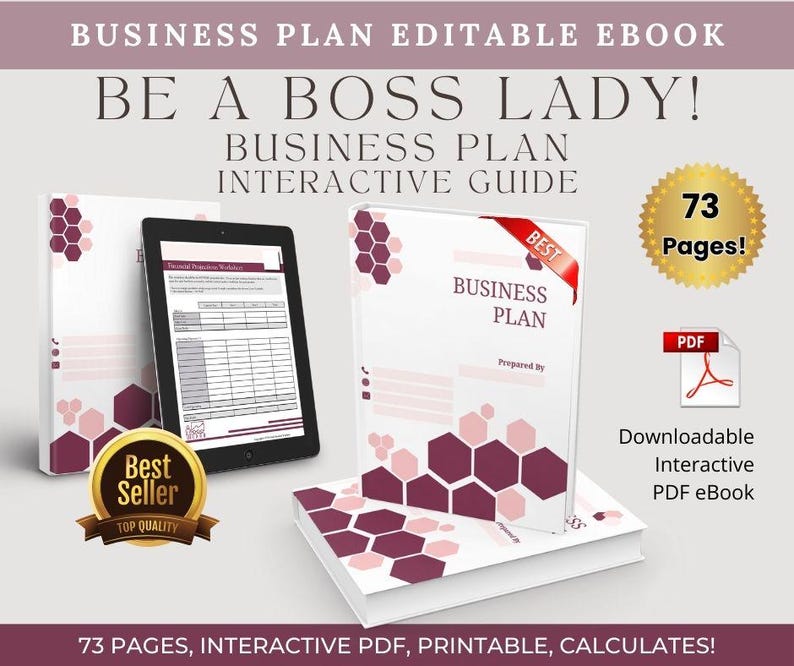 Comprehensive 73-page Business Plan Workbook | Interactive PDF With ...